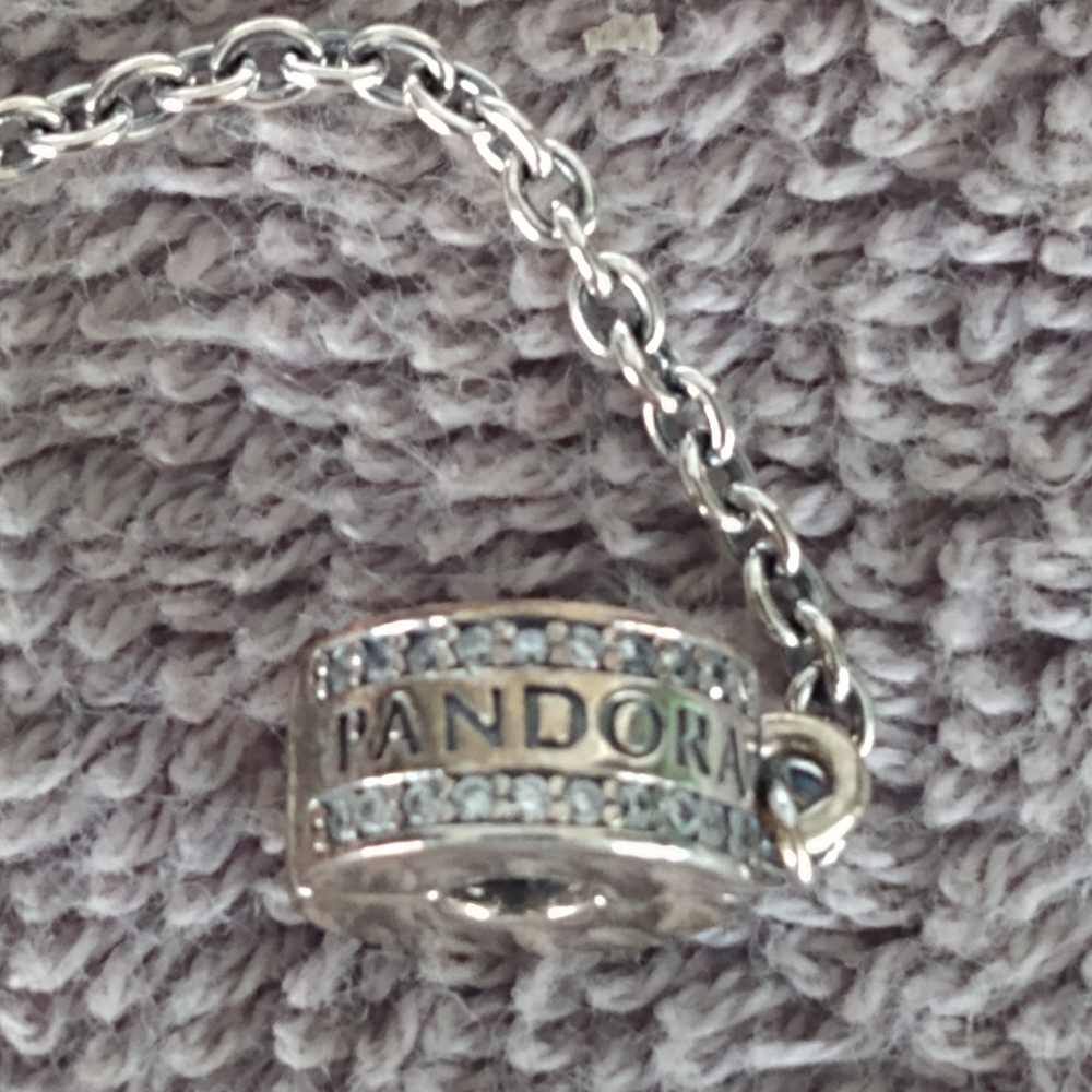 Pandora Logo Safety Chain Clips - Gem